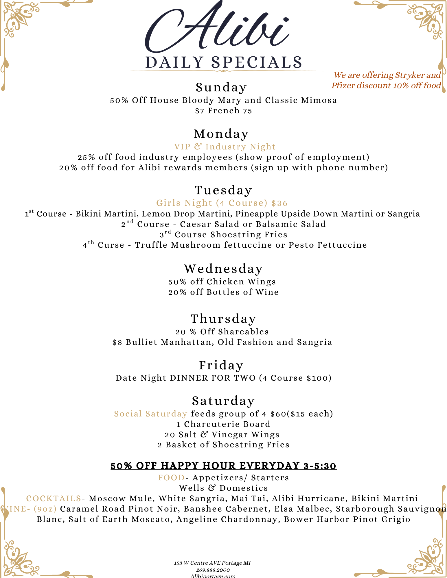 Alibi – Alibi Bar & Grille – Breakfast, Lunch, And Dinner