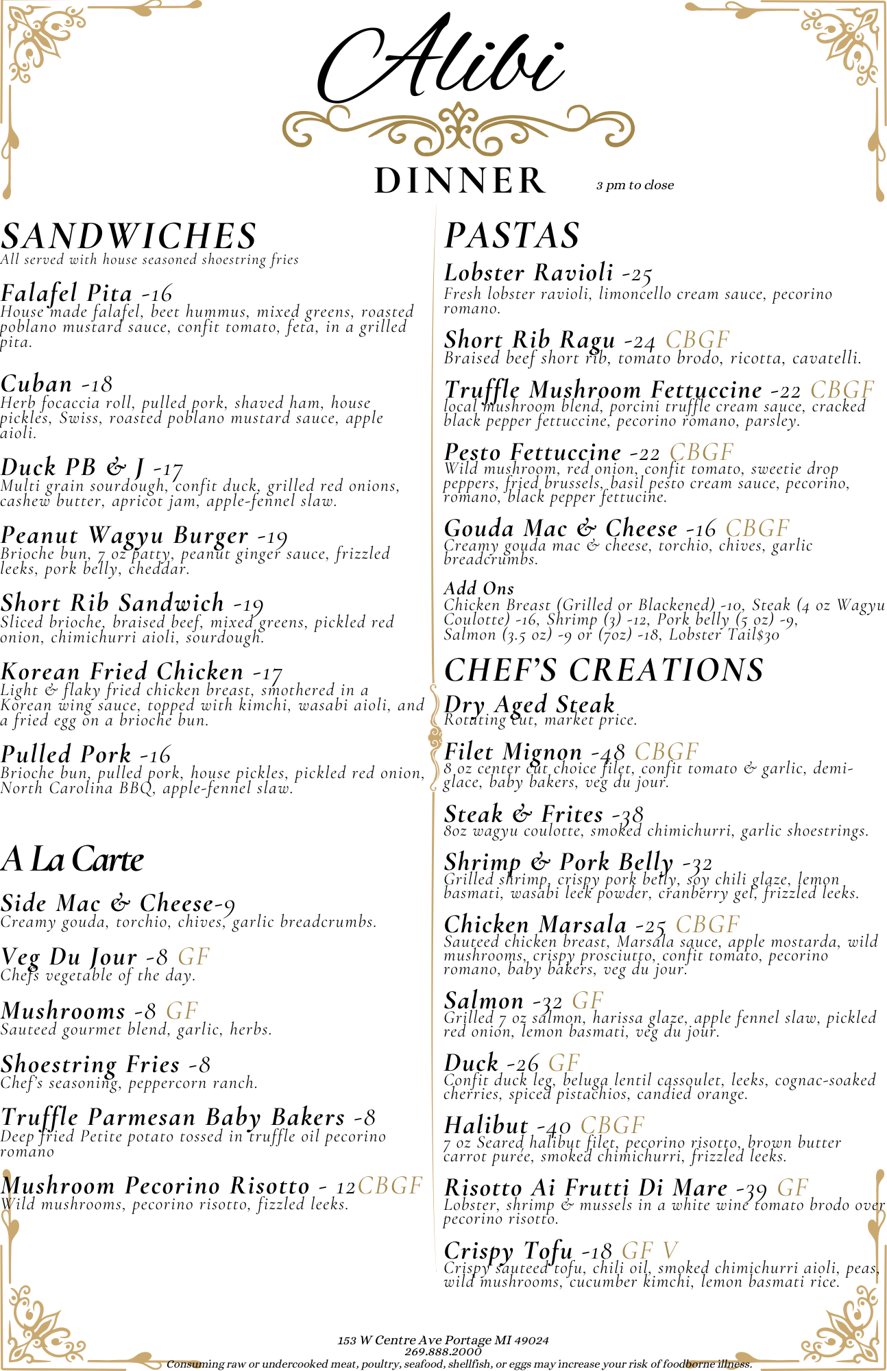 Alibi – Alibi Bar & Grille – Breakfast, Lunch, And Dinner